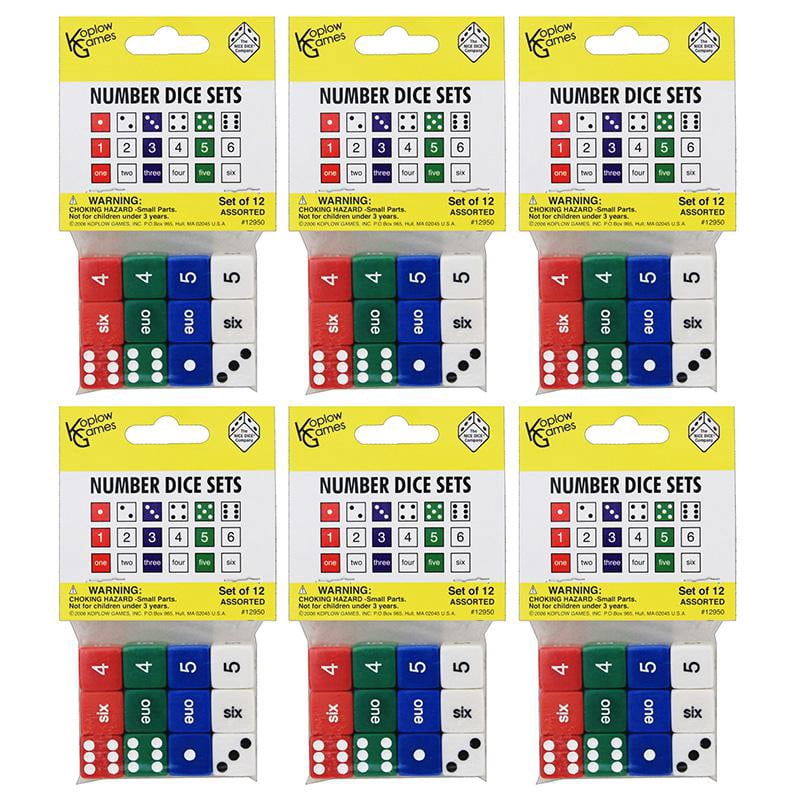 KOPLOW GAMES Number Dice Set, 12 Per Pack, 6 Packs - Walmart.com