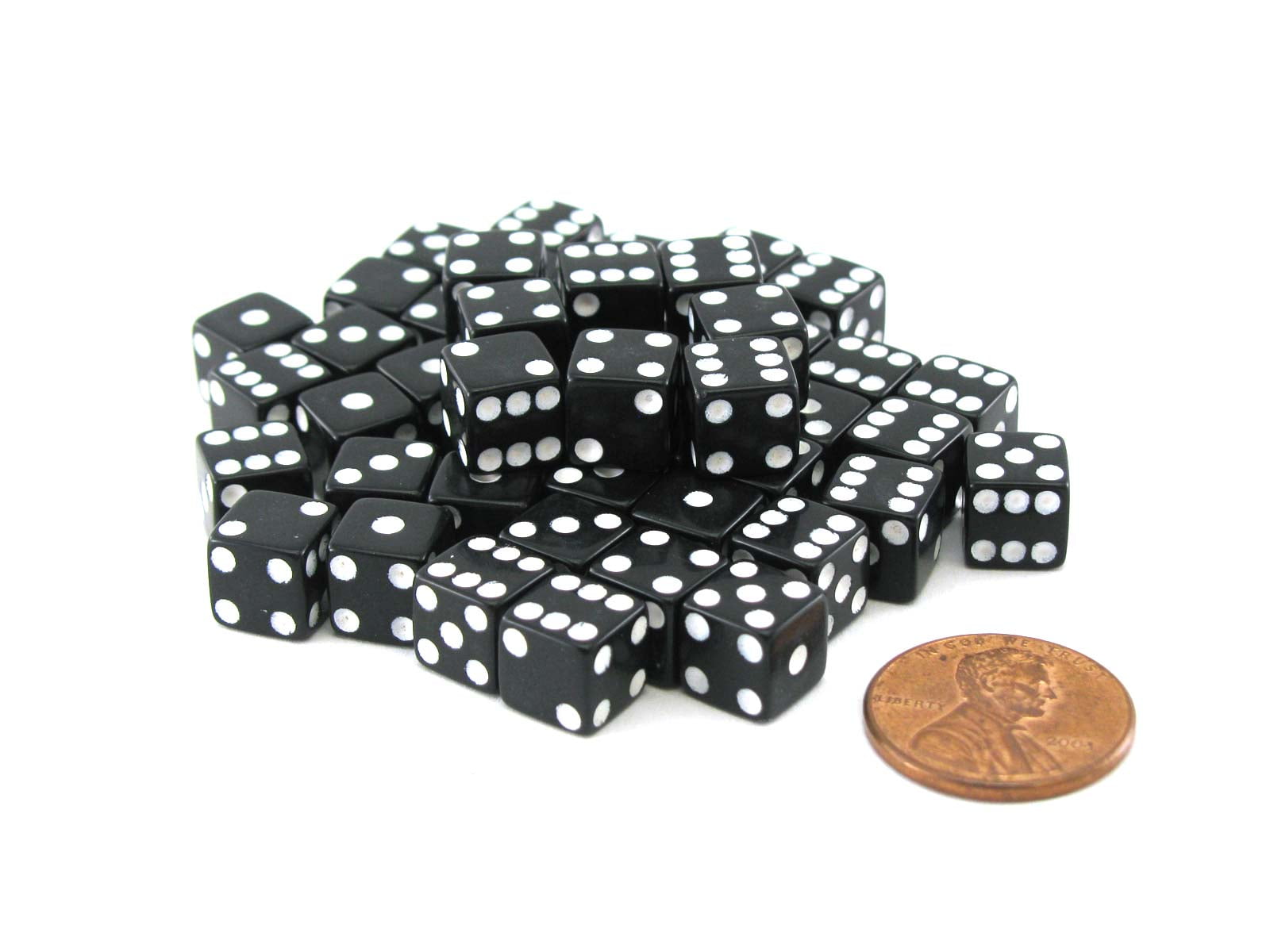 Koplow Games Set of 50 8mm Six-Sided D6 Small Square-Edge Dice - Black ...