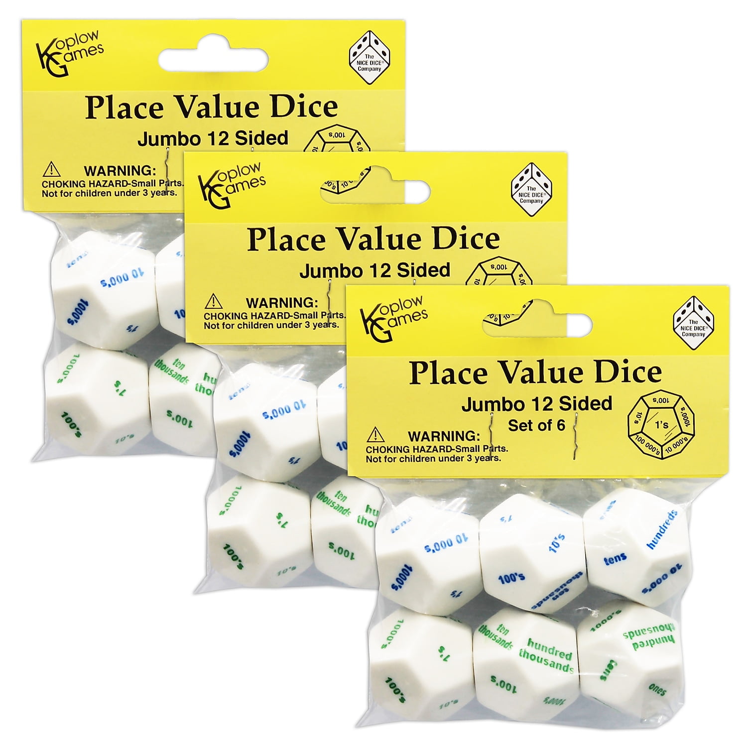 (3 St) 12-sided Place Value Dice St Of 6 - Walmart.com