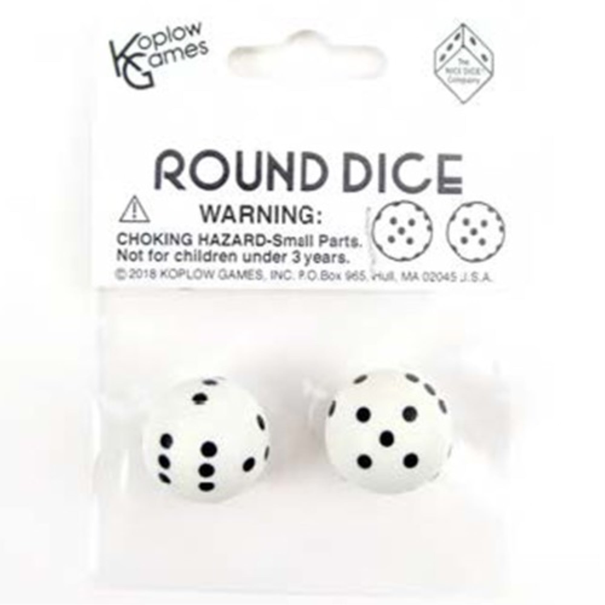 Koplow Round Dice Pair WHbk - Walmart.com