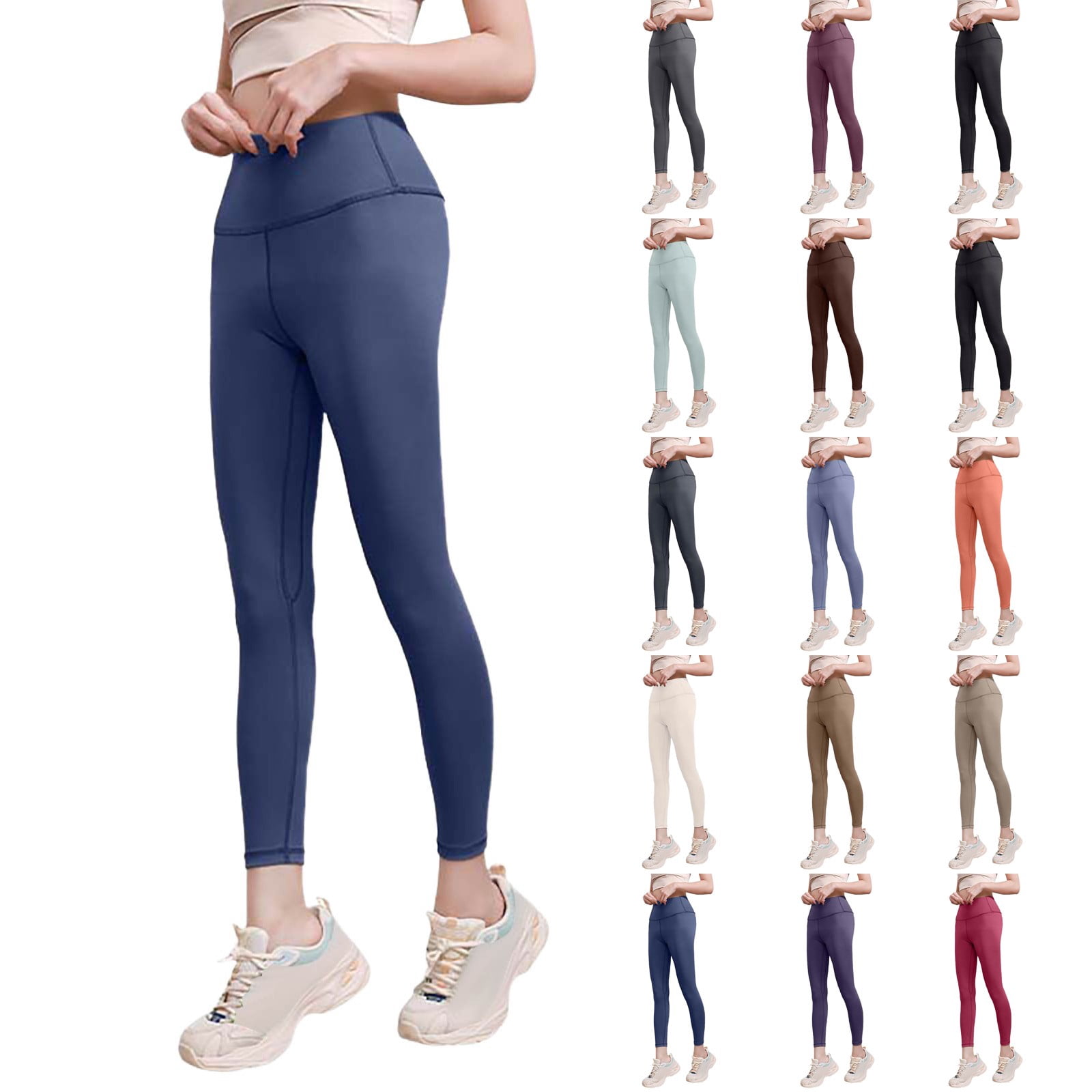 Kopltyrfg Ankle Length High Waist Power Flex Leggings - 7/8 Tummy ...
