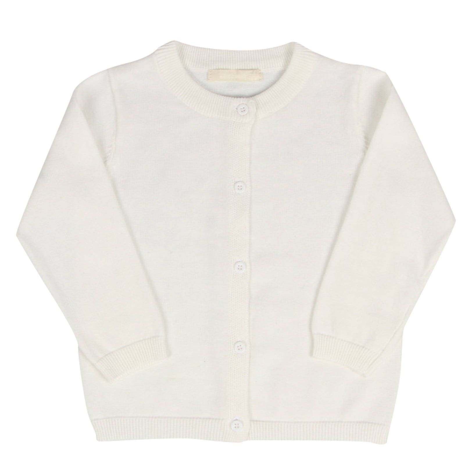 Kopltyrfg Girls Crewneck Cardigan Solid Cotton Long Sleeve Button ...