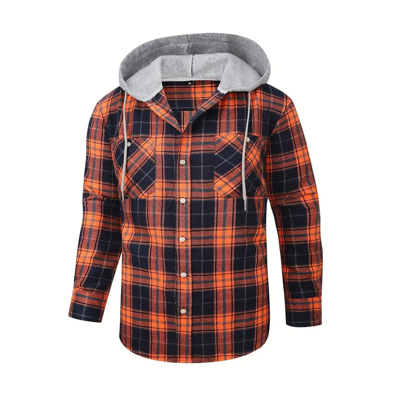 Kopltyrfg Men's Long Sleeve Plaid Button Quilted Lined Flannel Shirt ...