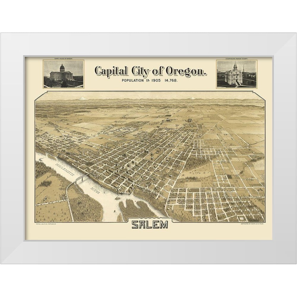 Koppe 14x11 White Modern Wood Framed Museum Art Print Titled - Salem ...