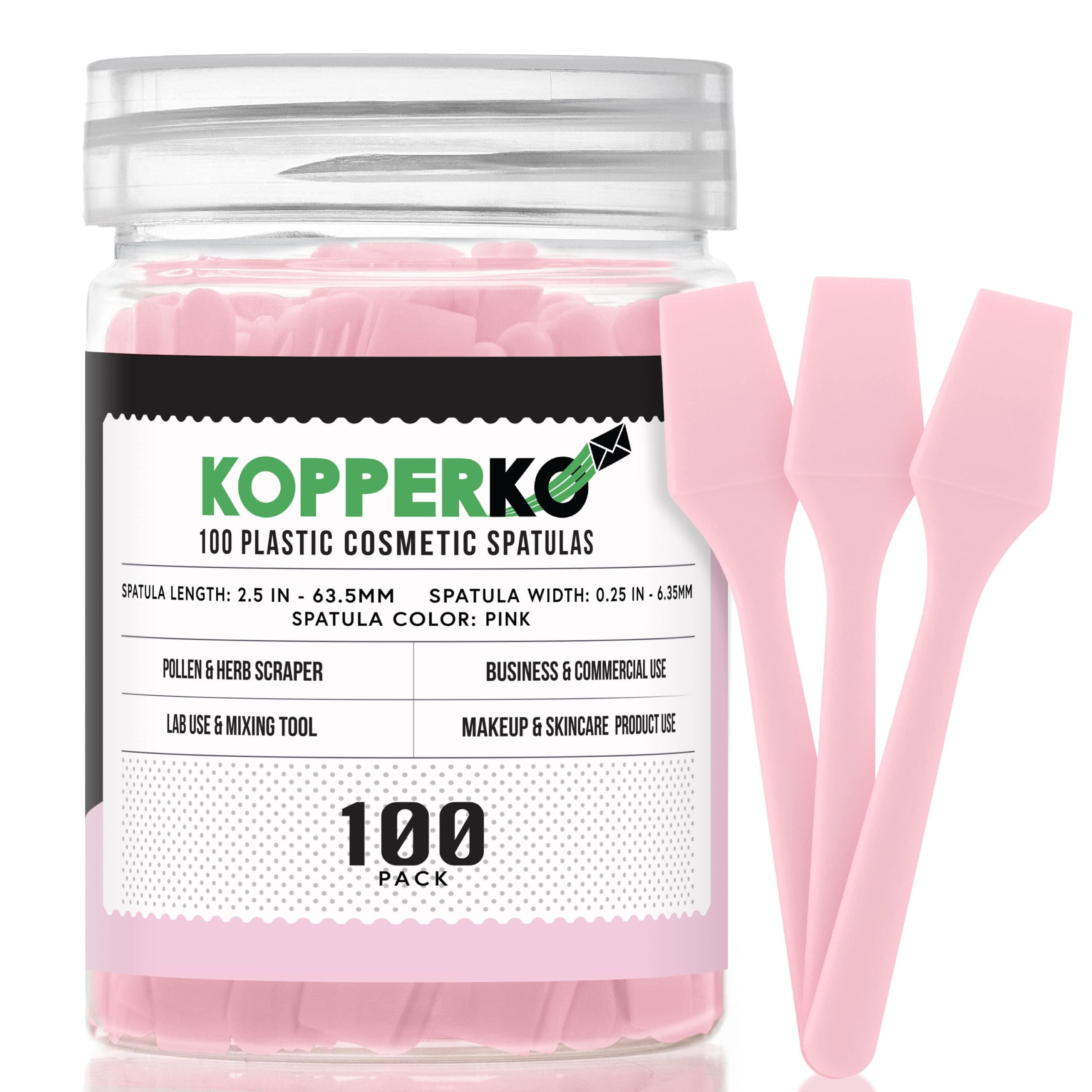 Kopperko Bundle of 100 Pink Mini Makeup Spatulas, 2.5 inch, Durable ...