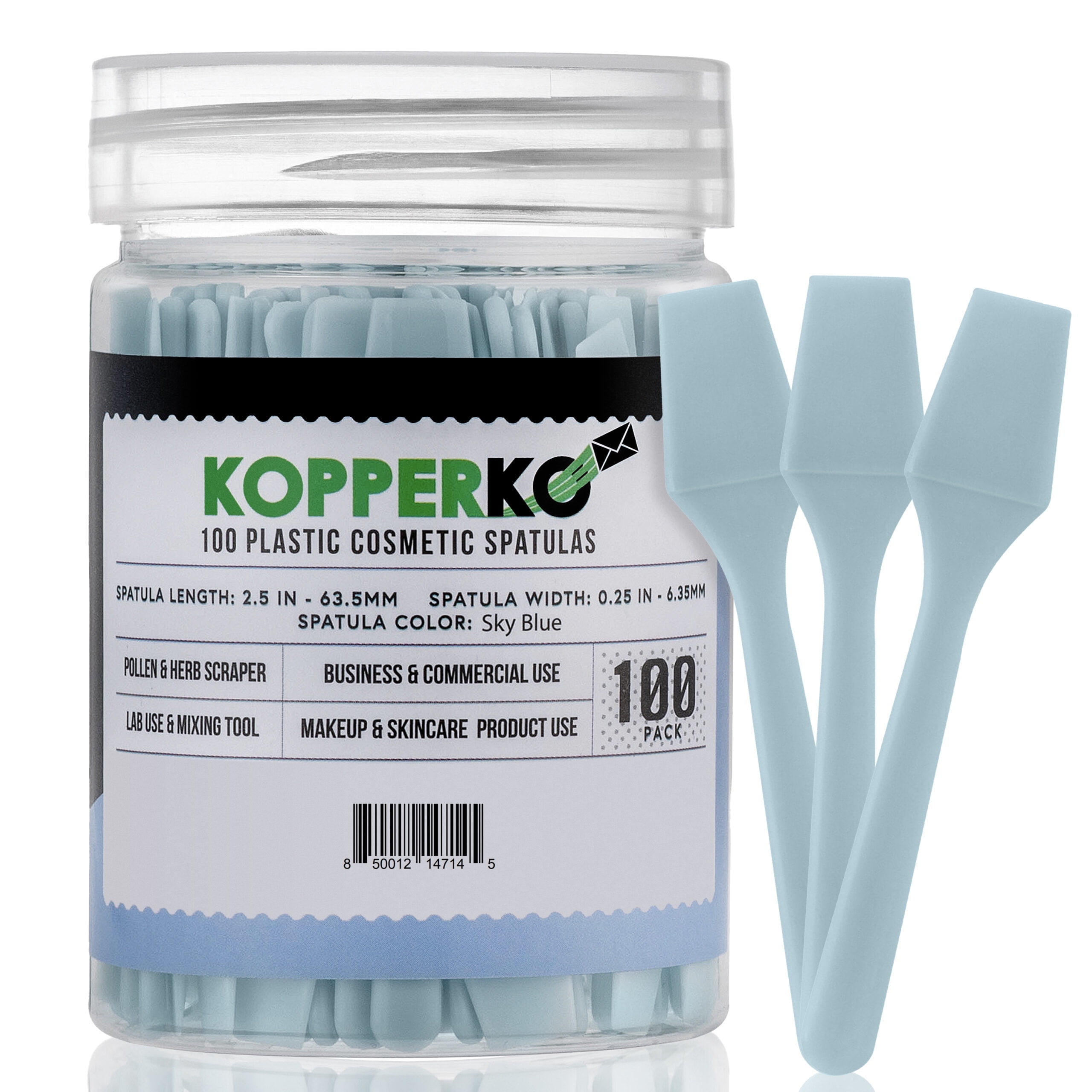Kopperko 100 Pack 2.5 inch Small Plastic Cosmetic Makeup Spatulas - Sky ...
