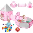 KOPPOP 3-in-1 Kids Play Tent with Tunnel & Ball Pit, Pop Up Indoor ...