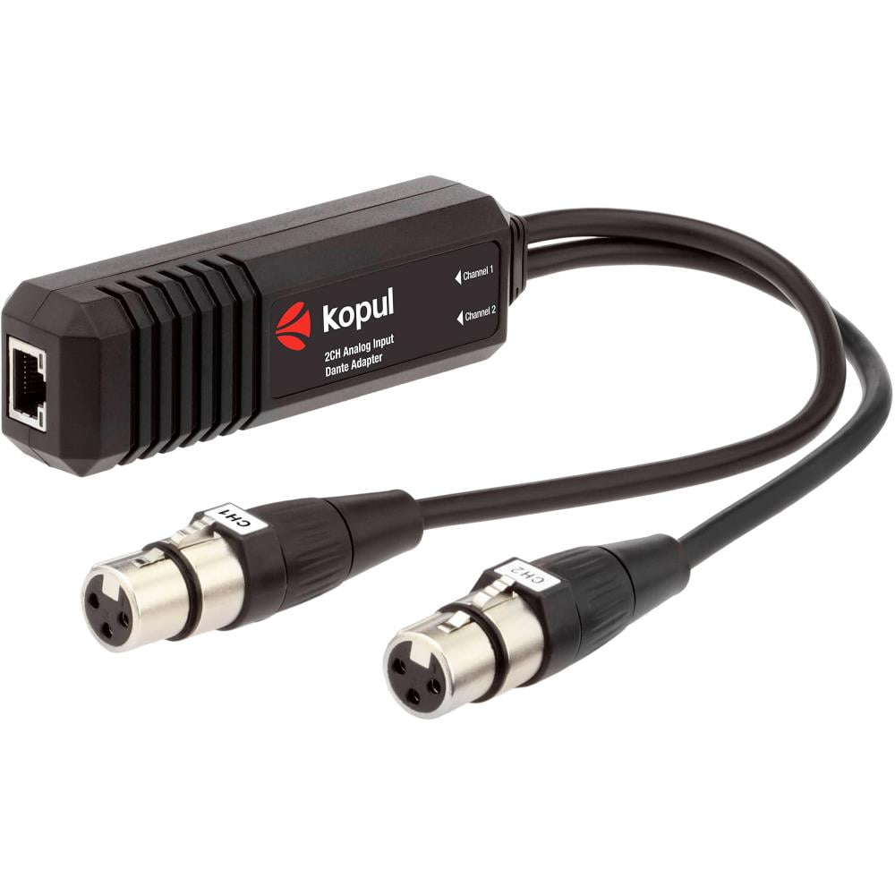 Kopul 2‑Channel XLR Analog Input Adapter for Dante Network – 2 Balanced ...