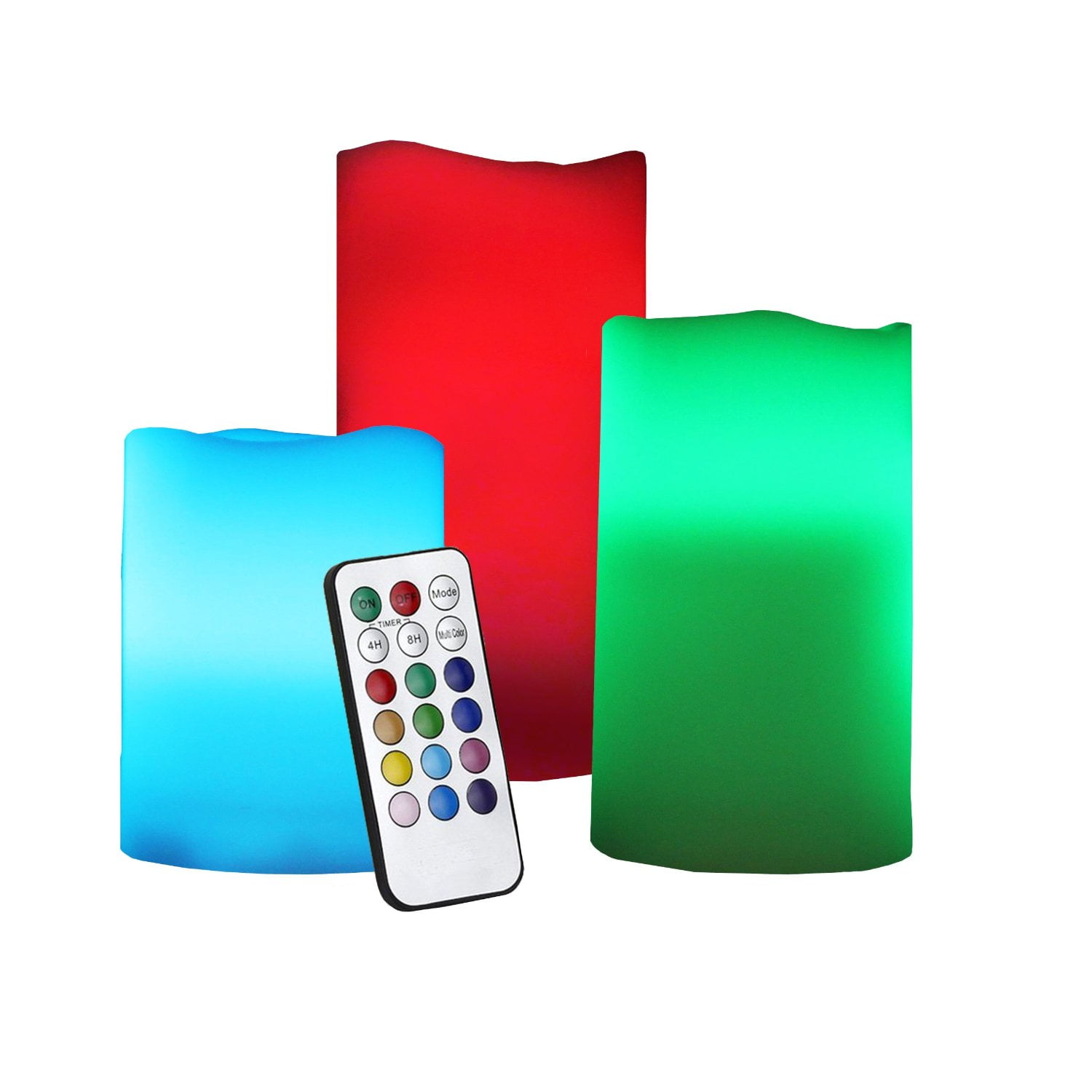 Koramzi 3-piece Gorgeous Flameless Candles 12 Color Real Wax ...