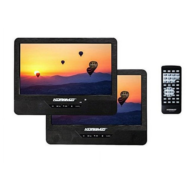 Koramzi PDVD-DK95 Portable 9" Dual Screen (One DVD) with Rechargeable ...