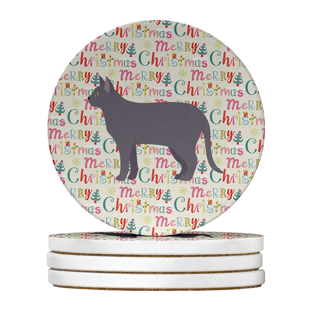 Korat #2 Cat Christmas Large Sandstone Coasters Pack of 4 4 in x 4 in - Walmart.com