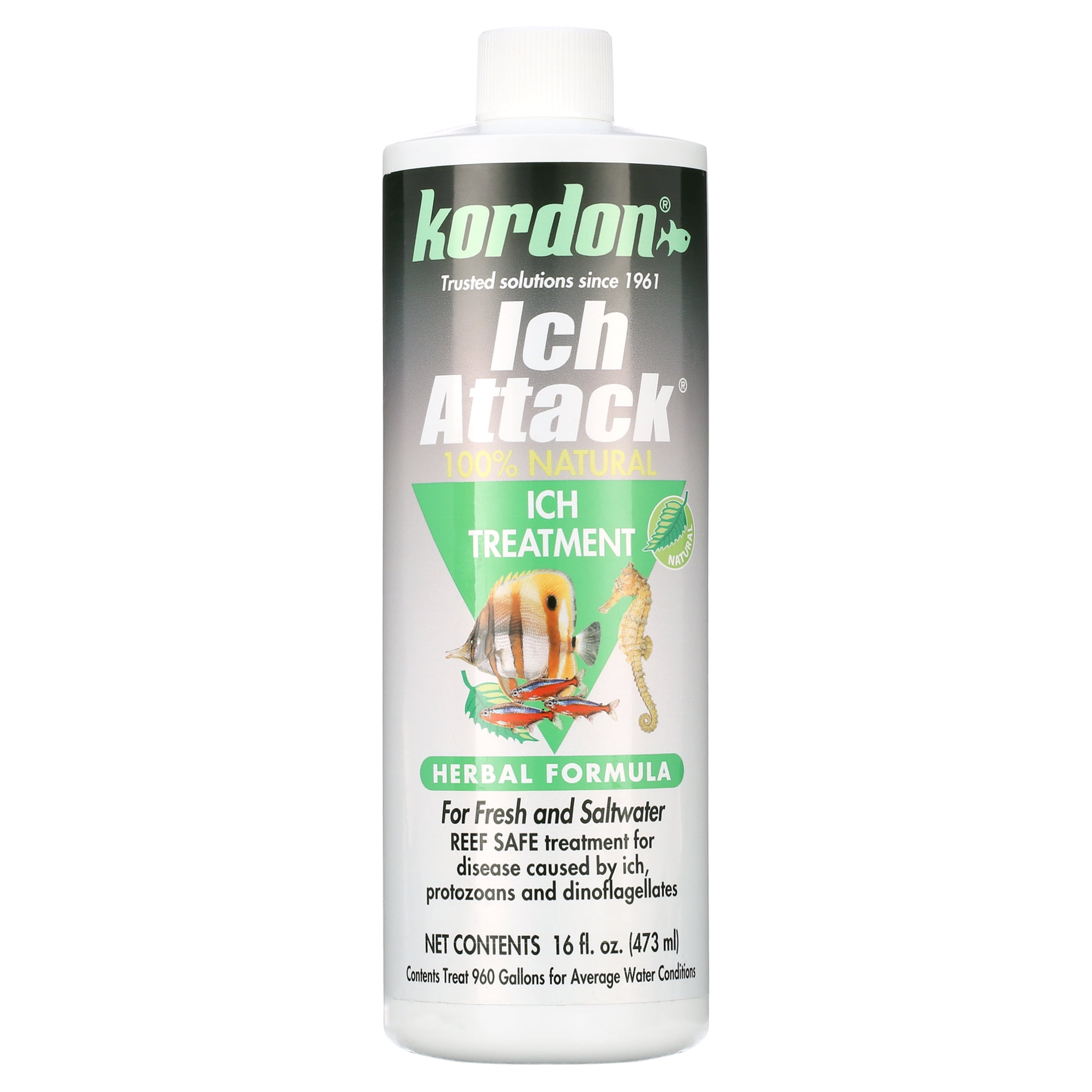 Kordon Ich Attack Natural Herbal Ich Treatment for Fresh and Saltwater ...