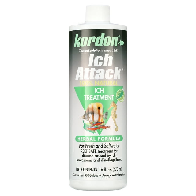 Kordon Ich Attack Natural Herbal Ich Treatment for Fresh and Saltwater ...