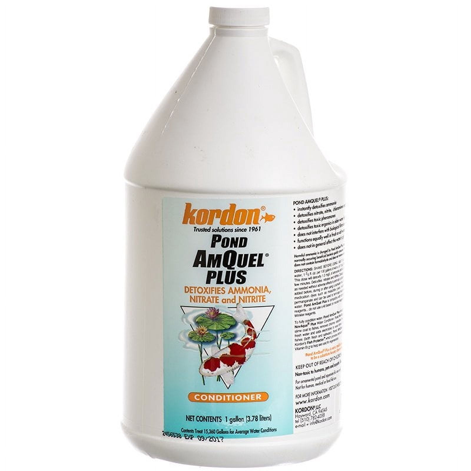 Kordon Pond AmQuel Plus Conditioner Detoxifies Ammonia, Nitrate and ...