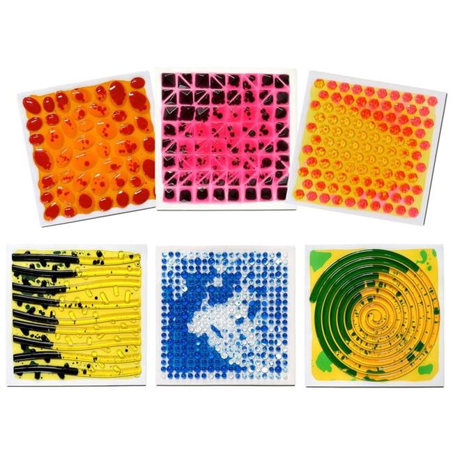 Kore Textured Lava Square Liquid Floor Tiles, Assorted Color - 6 Piece ...