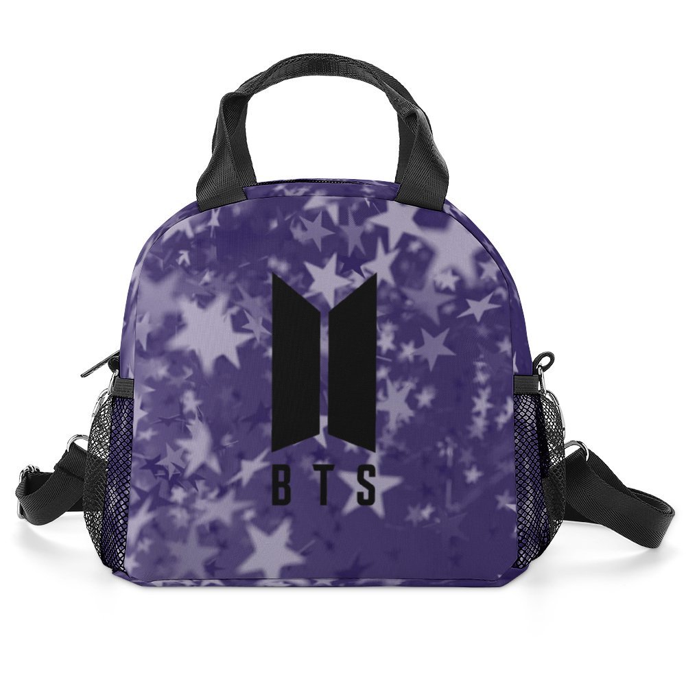 Korea BTS Lunch Bag, Insulated Lunch Box with Shoulder Strap, Large ...