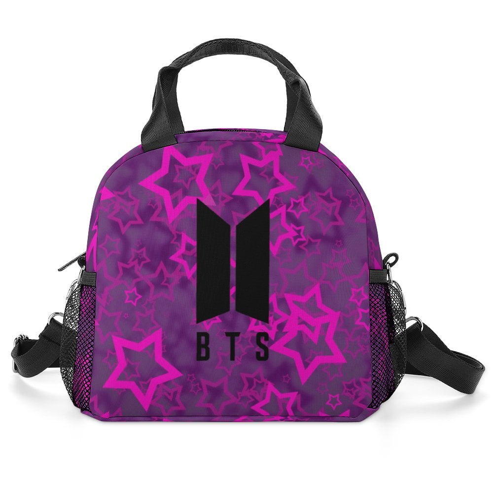 Korea BTS Lunch Bag, Insulated Lunch Box with Shoulder Strap, Large ...