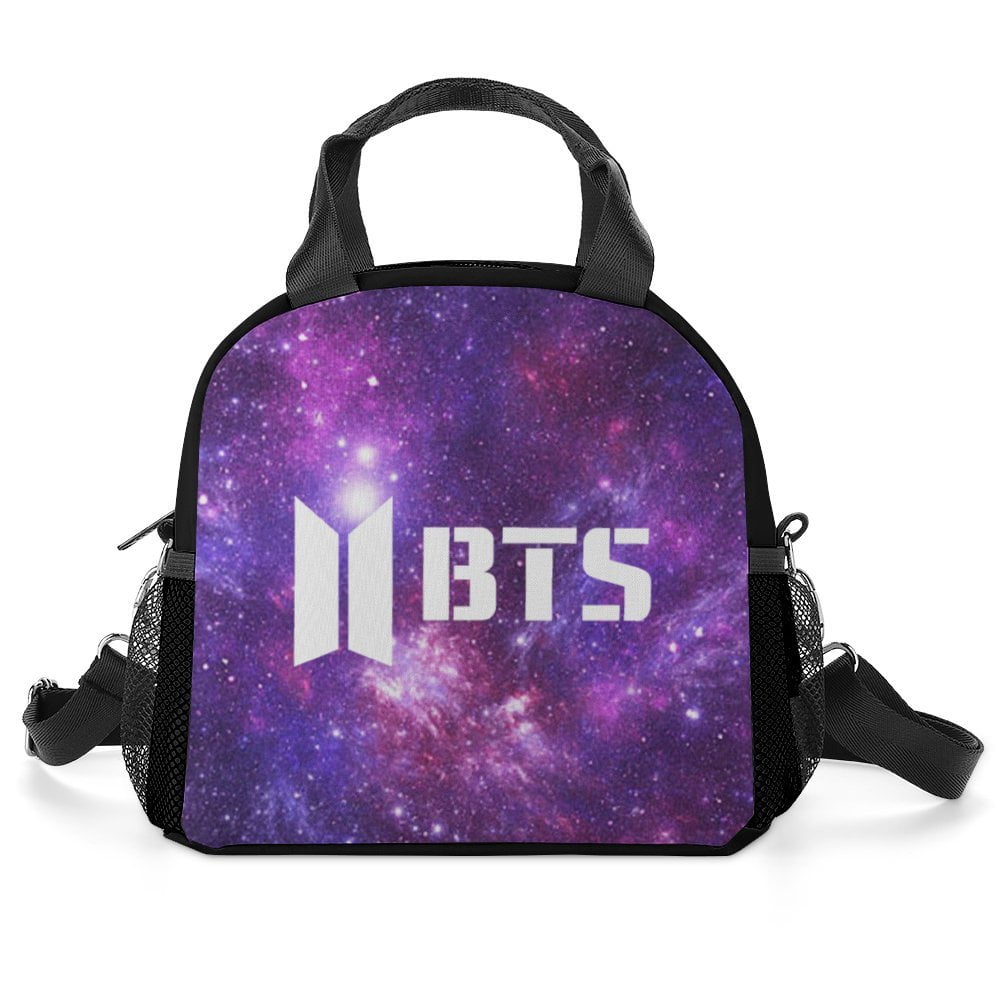 Korea BTS Lunch Bag, Insulated Lunch Box with Shoulder Strap, Large ...