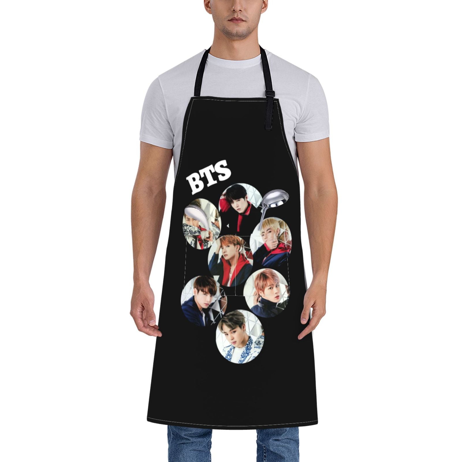 Korea Bts Bib Apron Waterdrop Resistant Adjustable For Men, Chef Apron ...