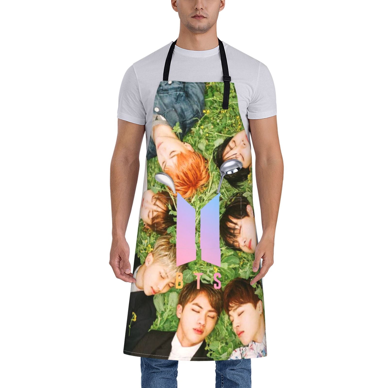 Korea Bts Bib Apron Waterdrop Resistant Adjustable For Men, Chef Apron ...