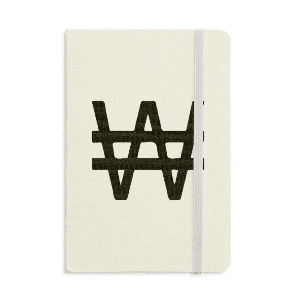 Korea Currency Symbol KRW Notebook Official Fabric Hard Cover Classic ...
