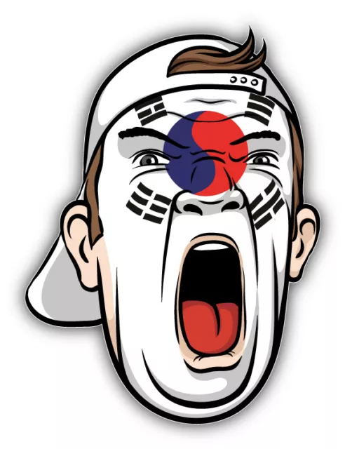 Korea Football Fan Face World Cup Soccer Sport Sticker Phone Decal ...