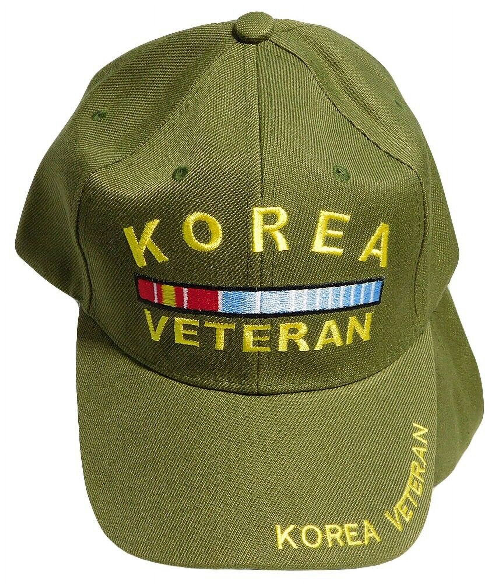 Korea Korean Vet Veteran Ribbon Olive Green Adjustable Embroidered Cap ...