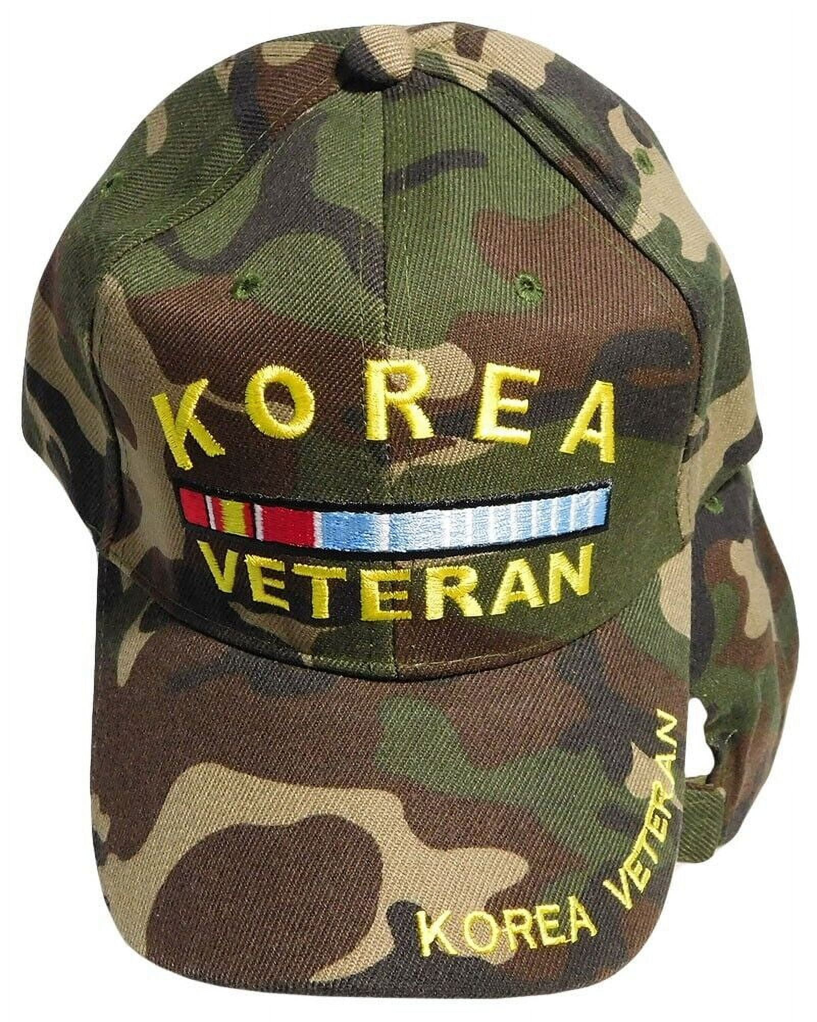 Korea Korean Vet Veteran Ribbon Woodland Camo Adjustable Embroidered ...