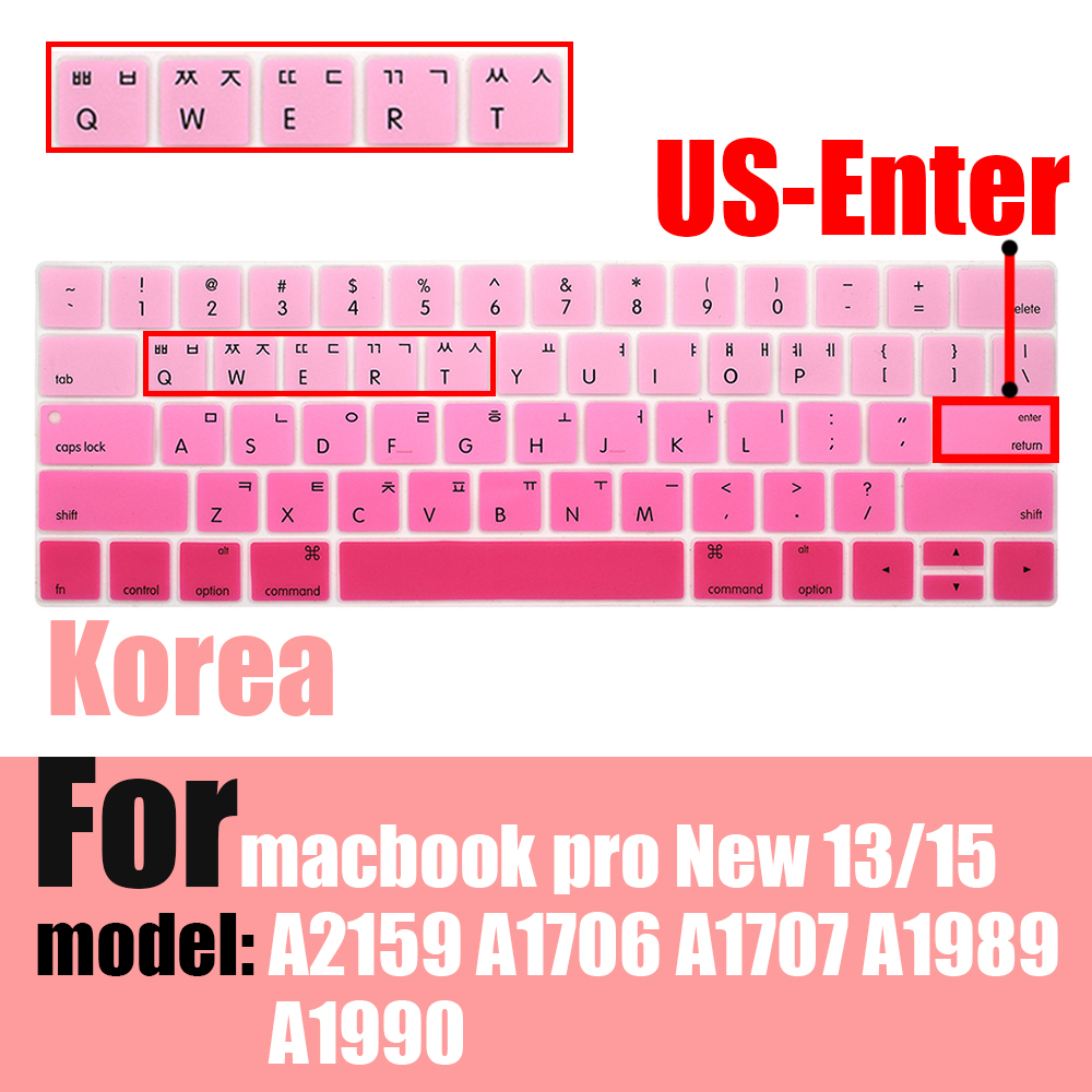 Korea Laptop Keyboard cover For Macbook pro 13/15 (2017-2019 ...