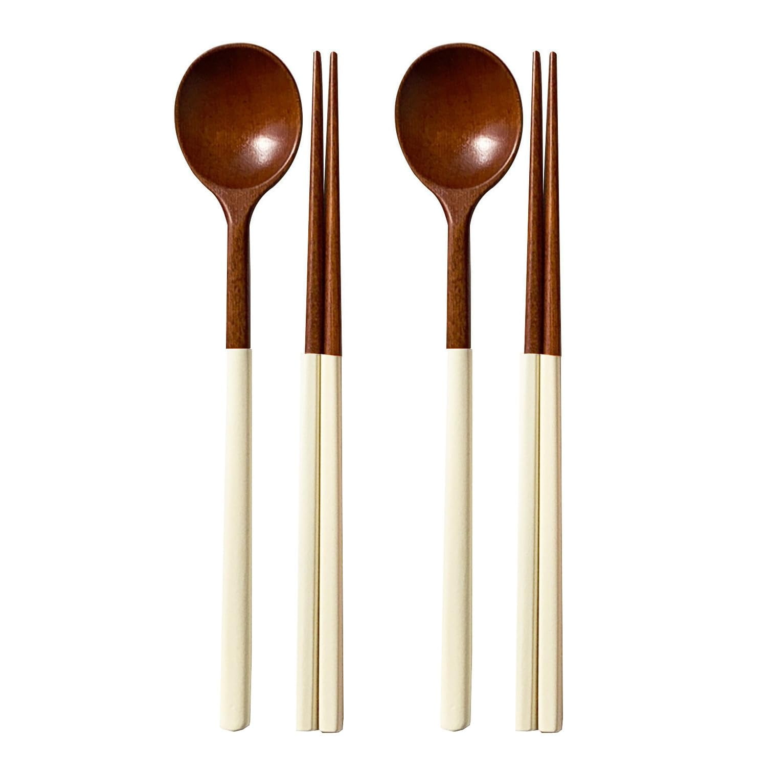 Korea Traditional Lacquer Wooden Chopsticks and Spoon Set Reusable, 2 ...