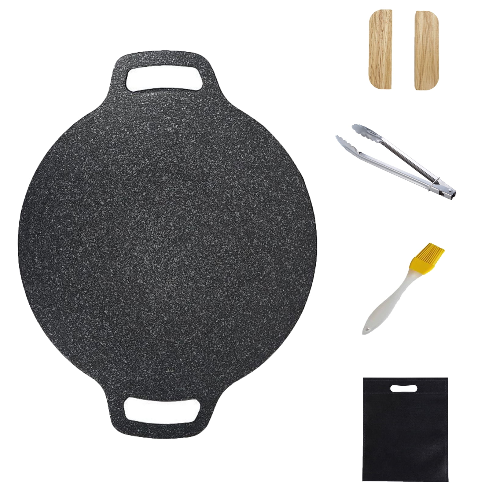 Korean BBQ Grill Pan, Non Stick Grill Pan with Double Handle 6 Layer ...