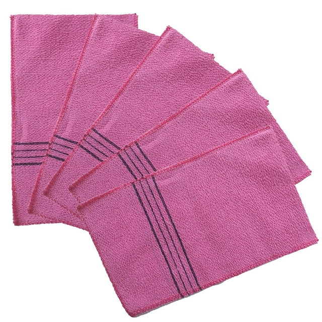 Korean Body Scrub Exfoliating Cloth 5 Pcs 906551 Inches Pink Sauna