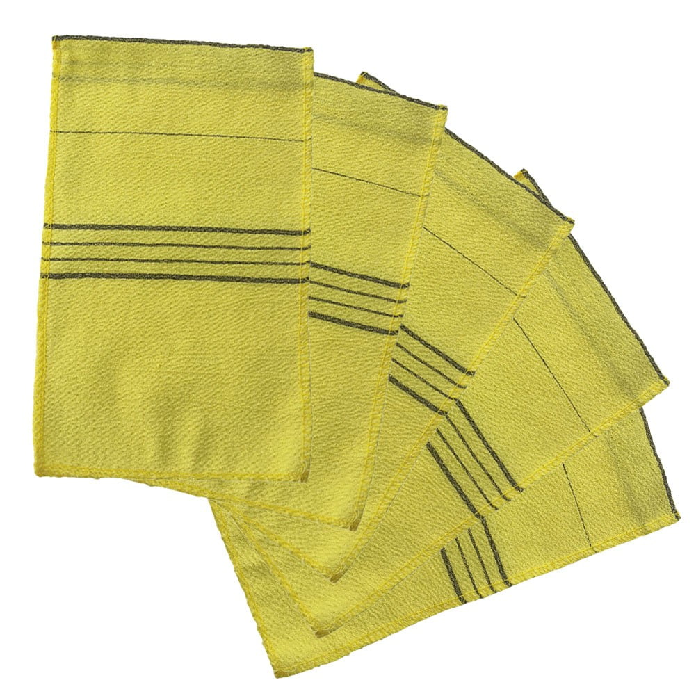 Korean Body Scrub Exfoliating Cloth, 5 Pcs 9.06*5.51 inches Yellow ...