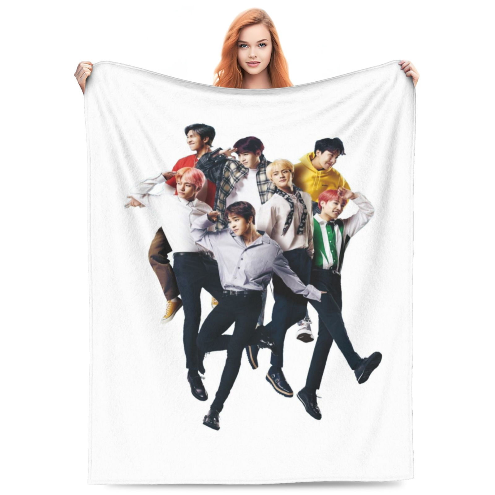 Korean Boy Band Bts Super Soft Flannel Throw Blanket 40x30,50x40,60x50 ...
