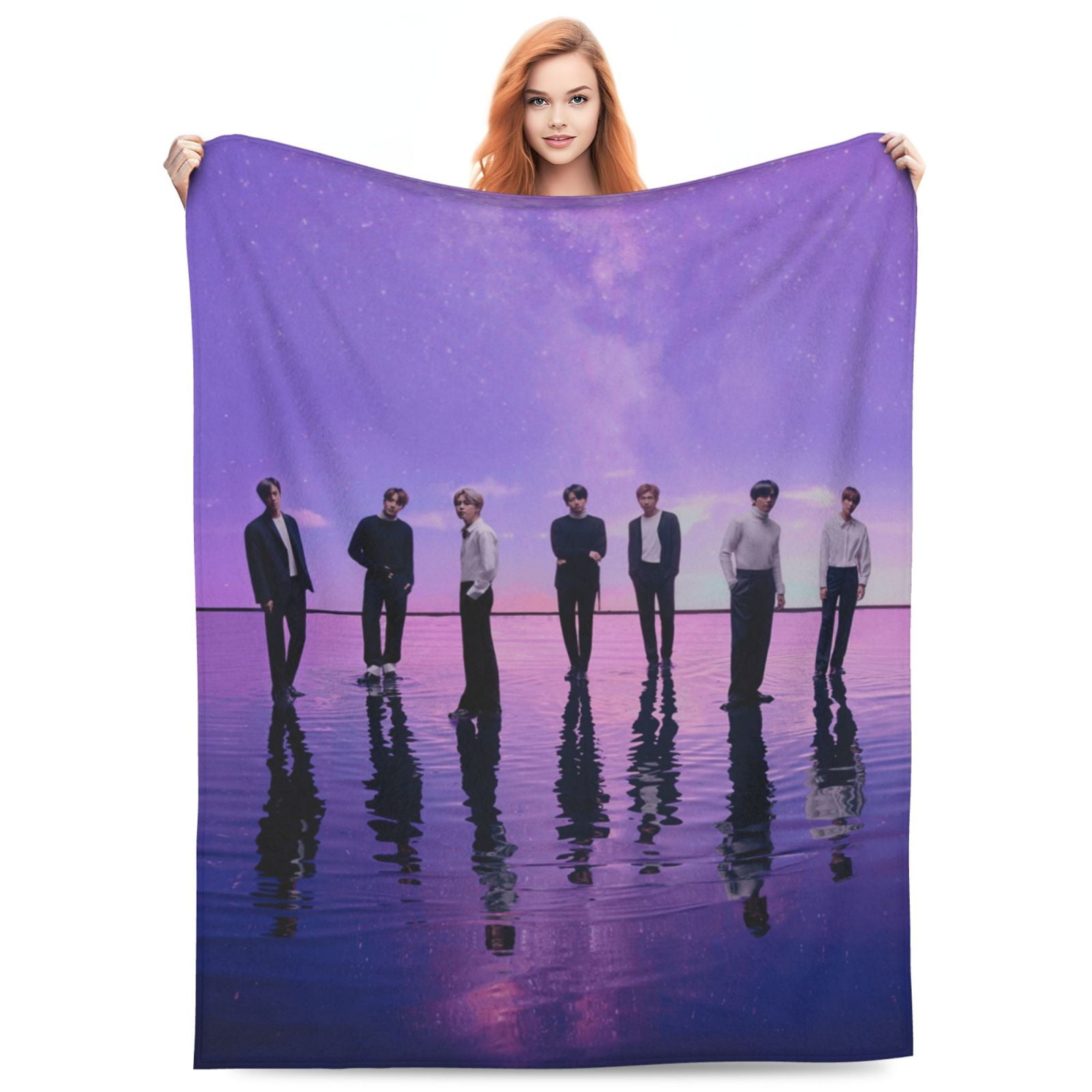 Korean Boy Band Bts Super Soft Flannel Throw Blanket 40x30,50x40,60x50 ...