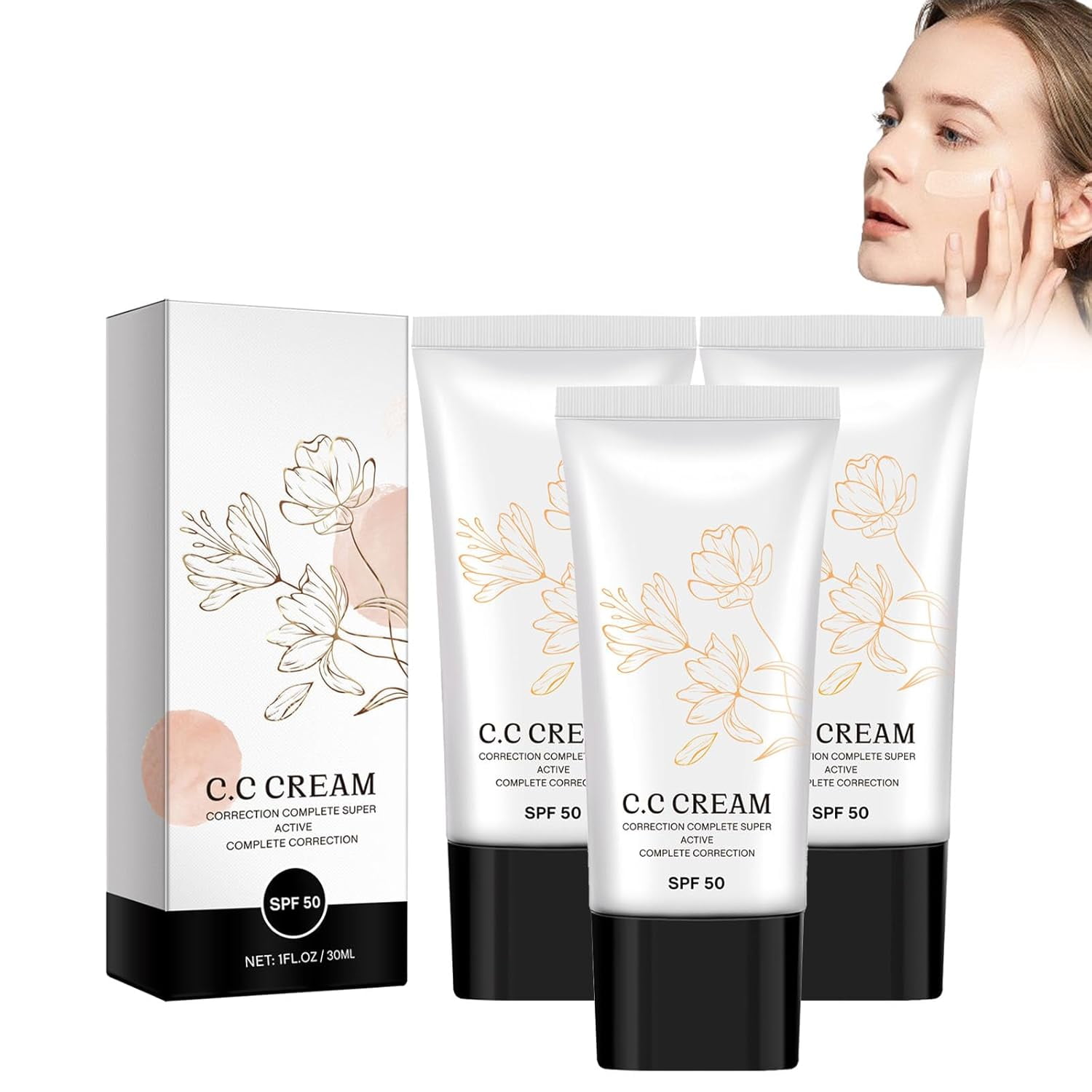 Korean CC Cream With SPF 50 For Older Women, Skin Tone Adjusting CC ...