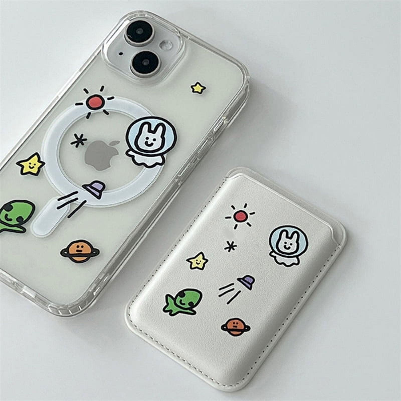 Korean Cartoon Rabbit Pattern For Magsafe Wireless Charge Clear Phone ...