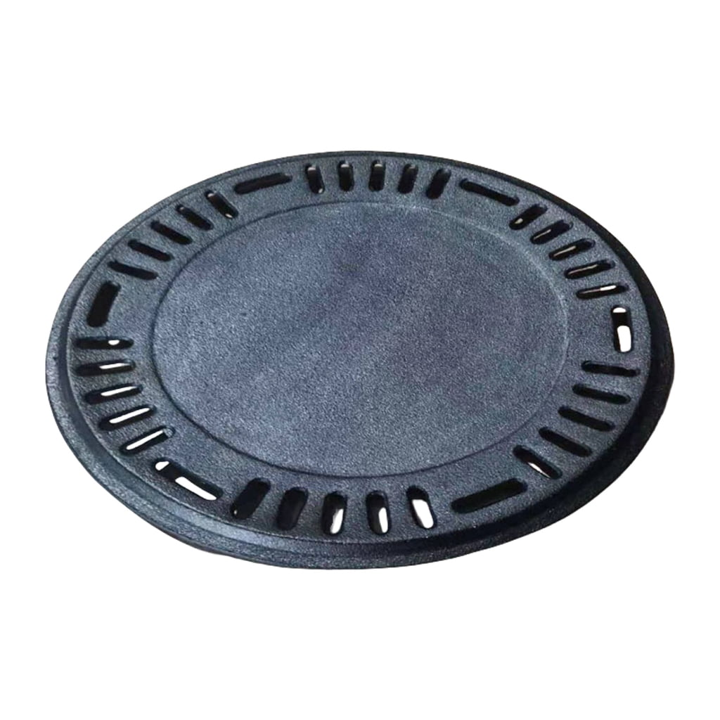 Korean Cast Iron Perforated Grill Pan For BBQ, Even Heating & Oil ...