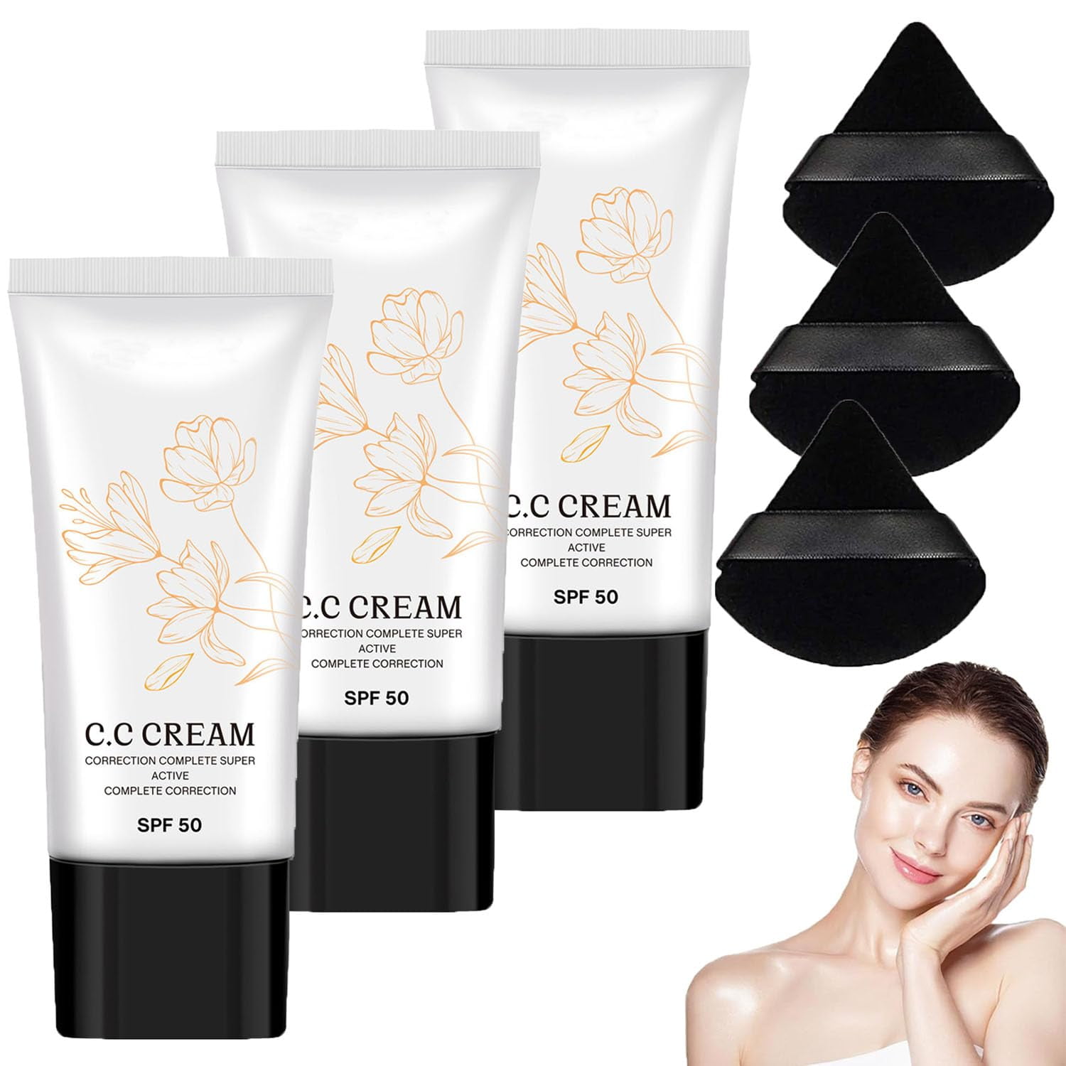 Korean Cc Cream With Spf 50, Korean Cc Cream Self Adjusting For Mature Skin, 1 fl.oz/30 ml ...