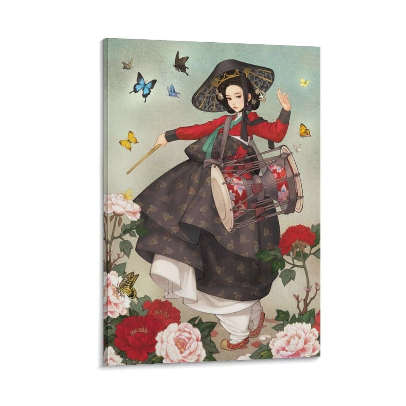 Korean Dancer Illustration Art Poster Modern Home Canvas Wall Decor Art ...