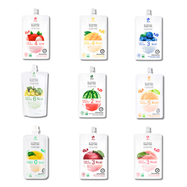 Korean Drinkable Jelly Pouches – Healthy Low Calorie Fruit Snacks, 9 ...