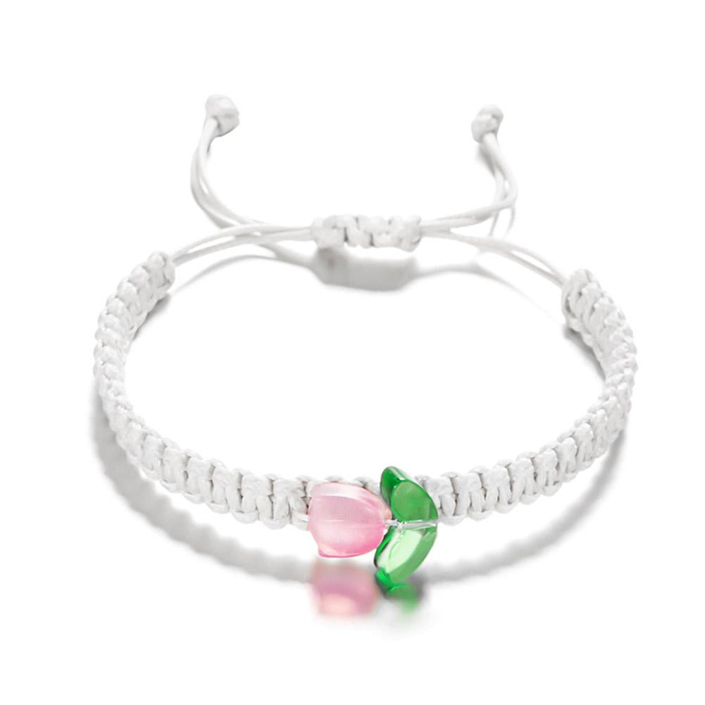 Korean Elegant Tulip Charm Bracelet For Women Girls Sweet Flower Chain ...