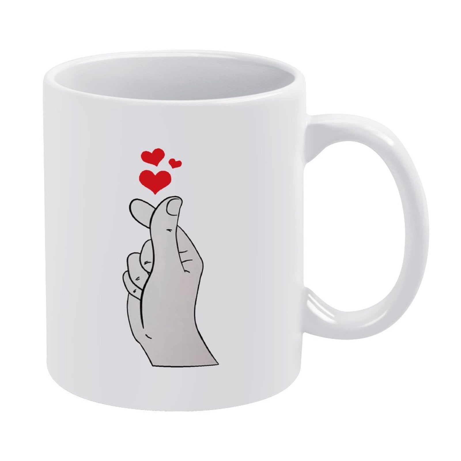 Korean Fingerheart K-Pop Fan Mug,11oz - K-Drama Inspired Coffee Cup for ...