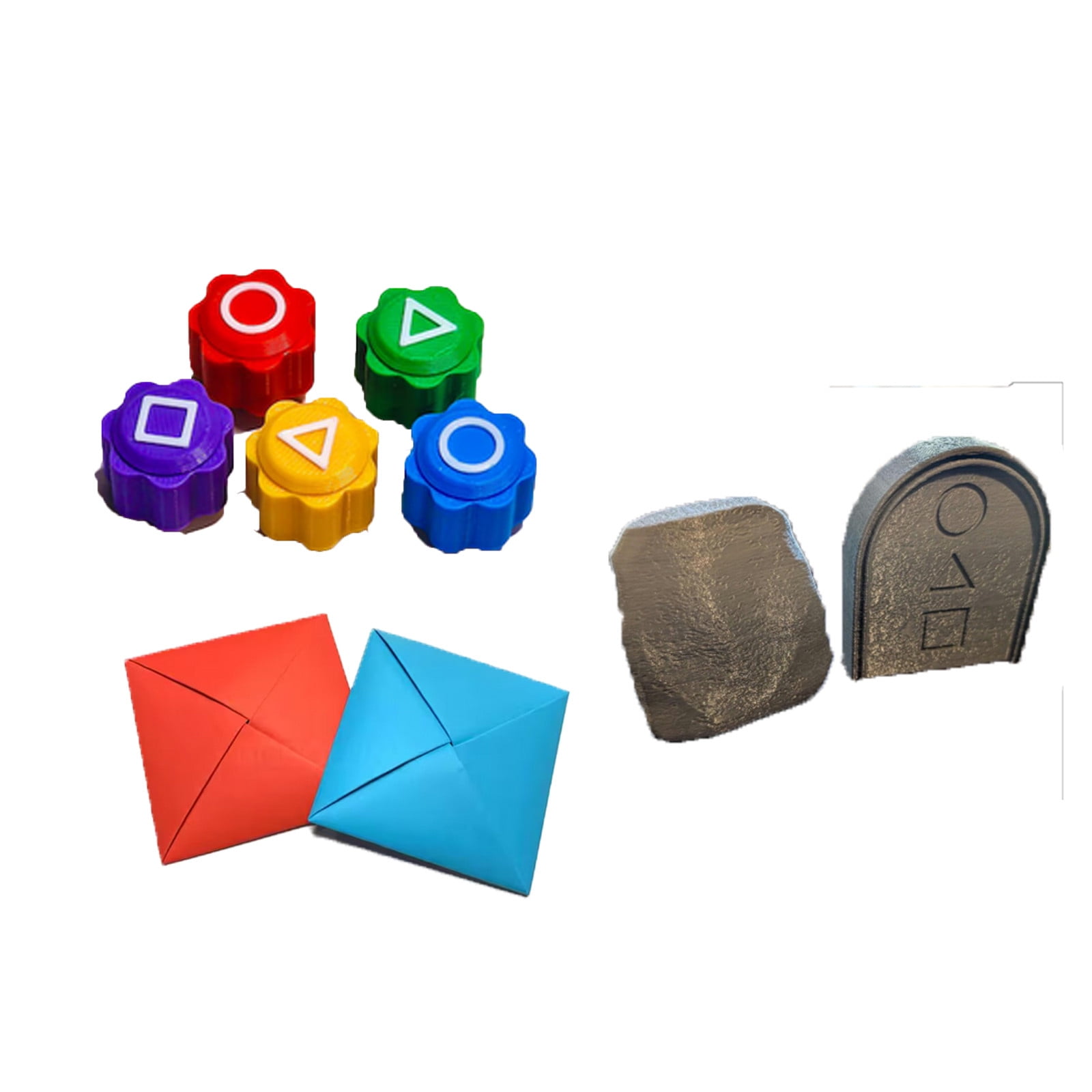 Korean Folk Game Set Traditional Ddakji Flying Stone Gonggi Spinning ...