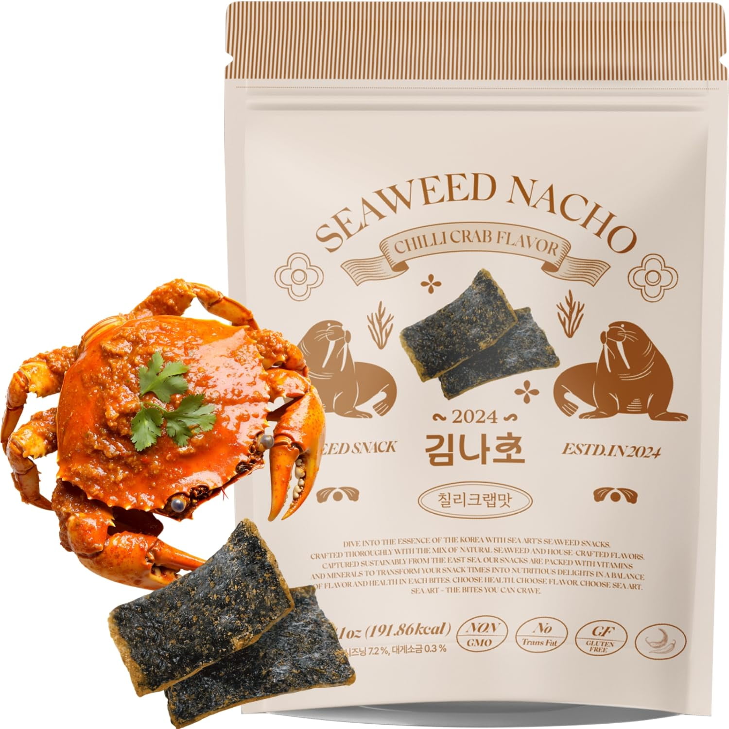 Korean Food SEA*ART Chilli Crab Flavored AIS1 Seaweed Nachos - 40g (1 ...