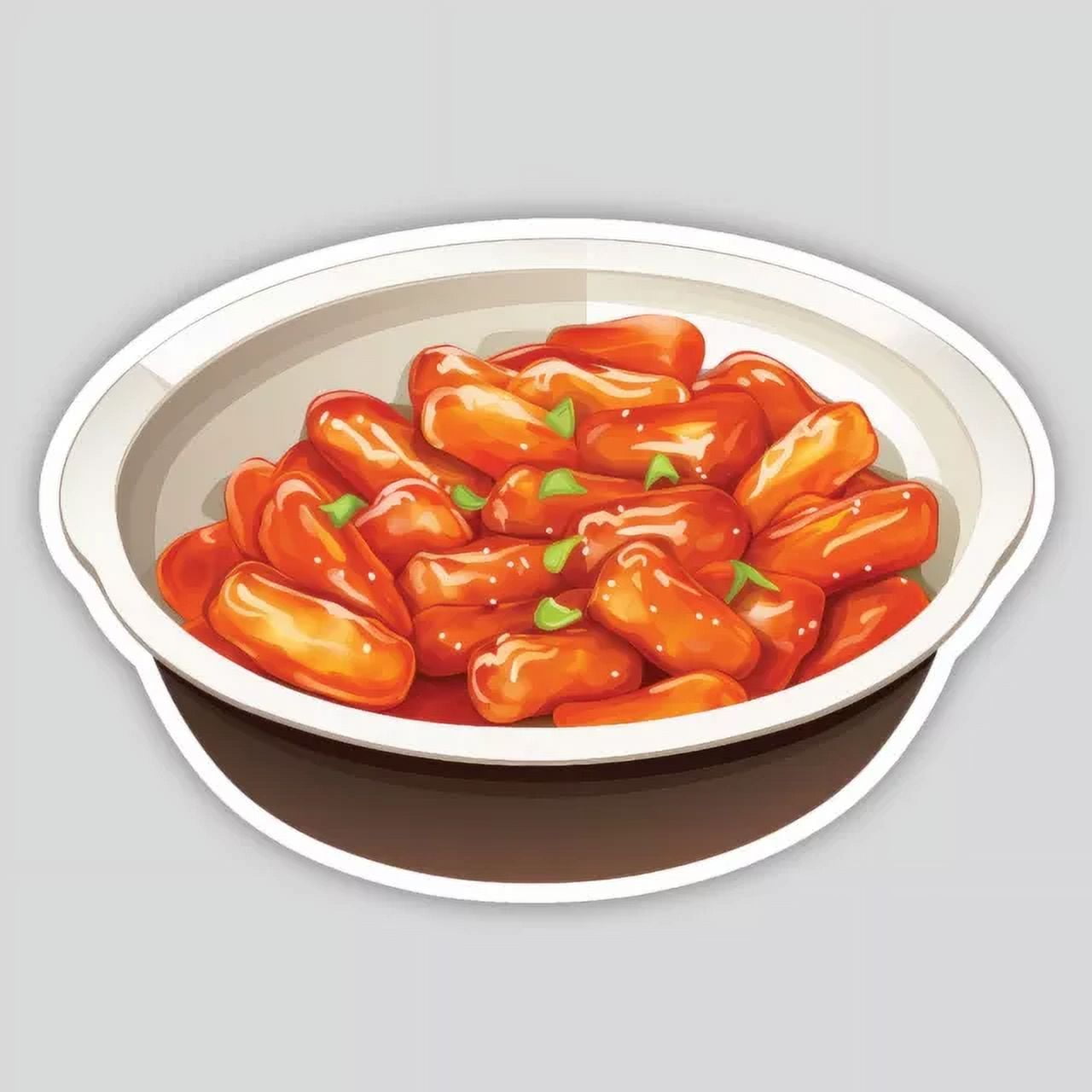 Korean Food Tteokbokki Spicy Rice Cake Snack Street Foods Sticker Phone ...