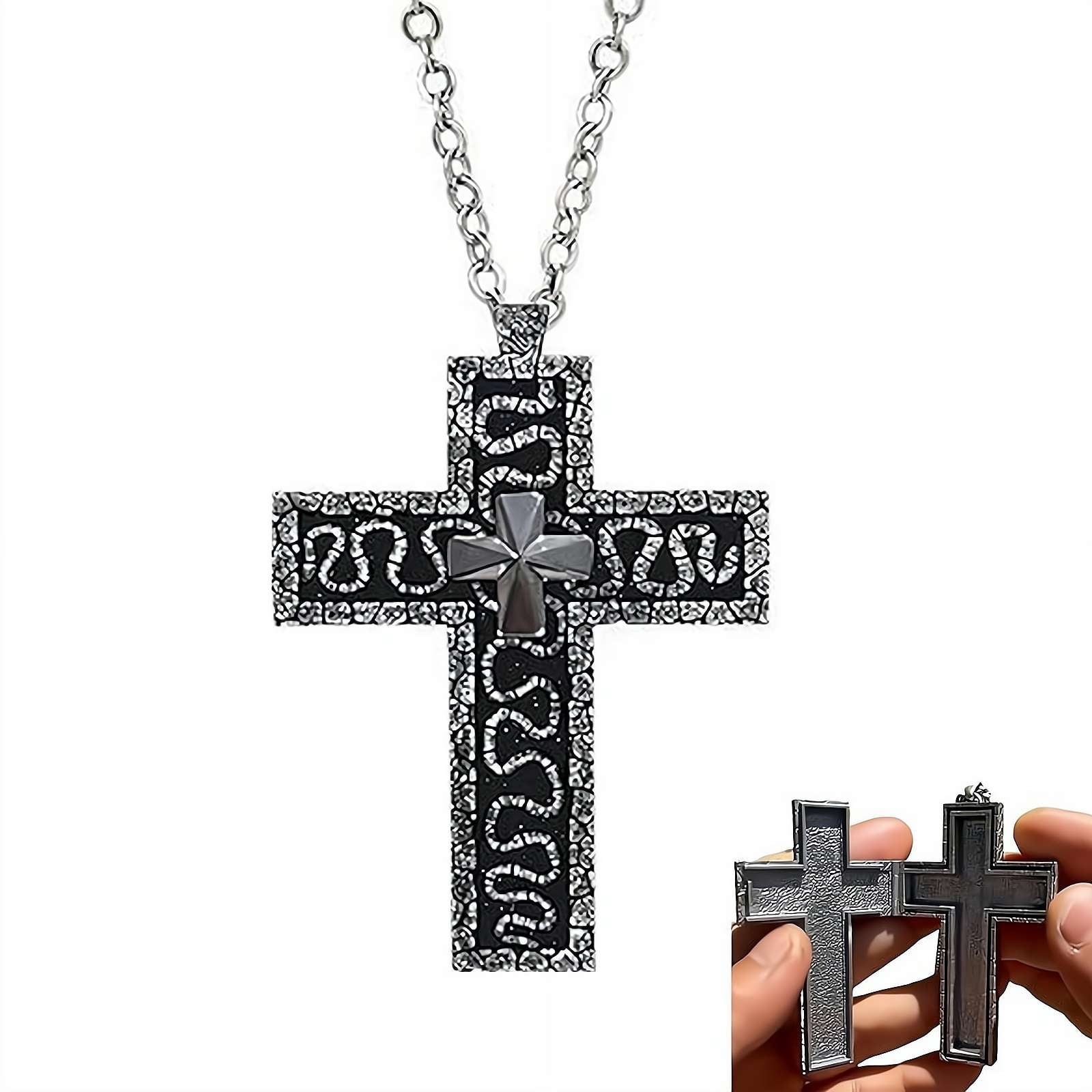 Korean Game Necklace,Korean Game Cross Necklace with Secret Compartment ...
