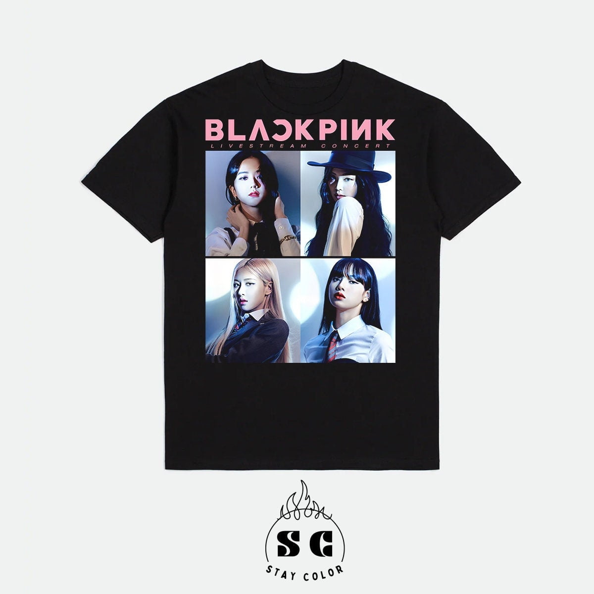 Korean Girl Shirt, Kpop Merch, girlband, jisoo, lisa, jennie, black and ...