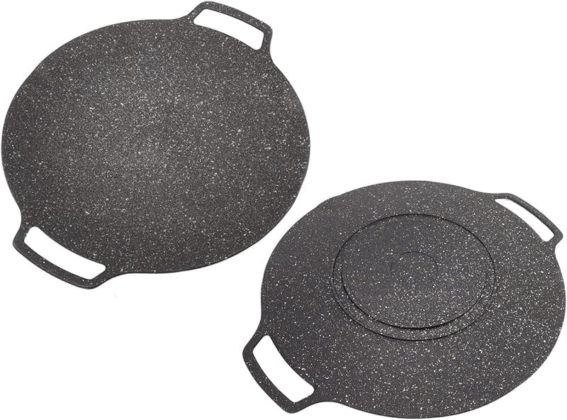 Korean Grill Pan,11.8inch Nonstick Round Griddle Grill Pan for Korean ...