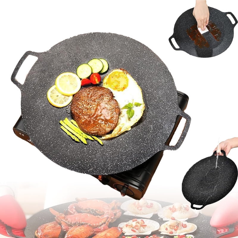 Korean Grill Pan,Non-stick Round Baking Pan for Korean BBQ,Round korean ...
